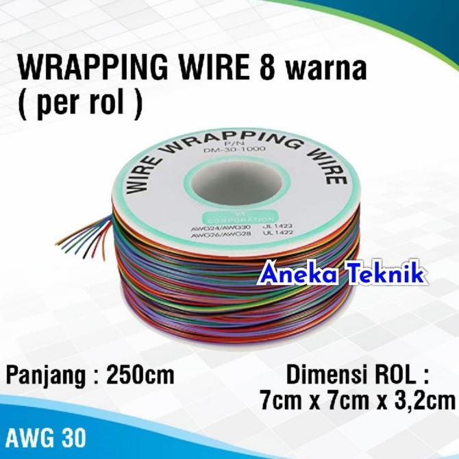 Jual Wrapping Wire 8 Warna AWG 30 per Gulung Non COD | Shopee Indonesia