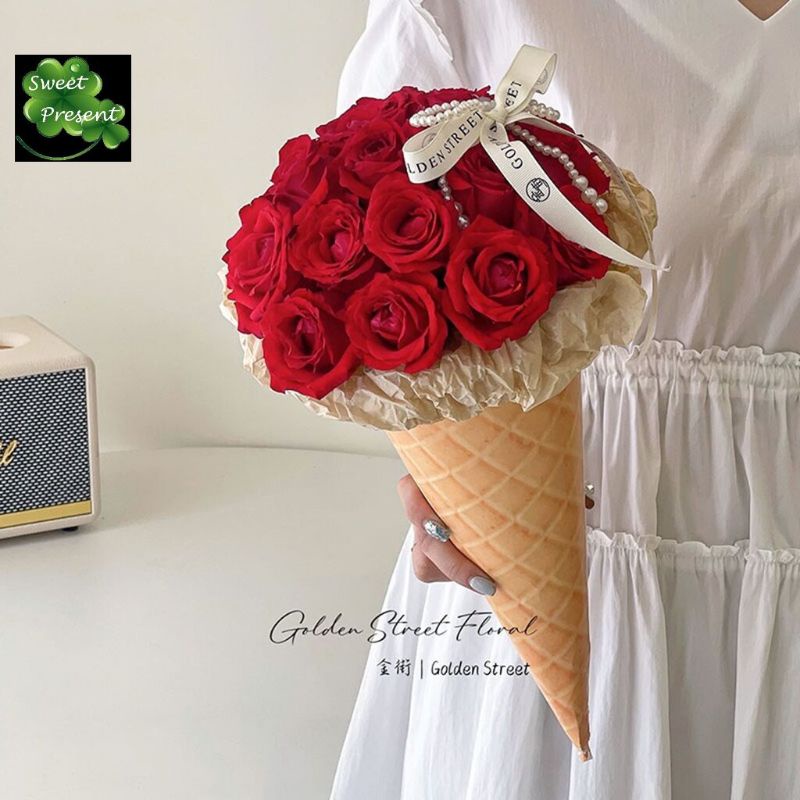 Jual Kertas Bunga Buket Cone Ice Cream(isi 2 lembar) | Shopee Indonesia