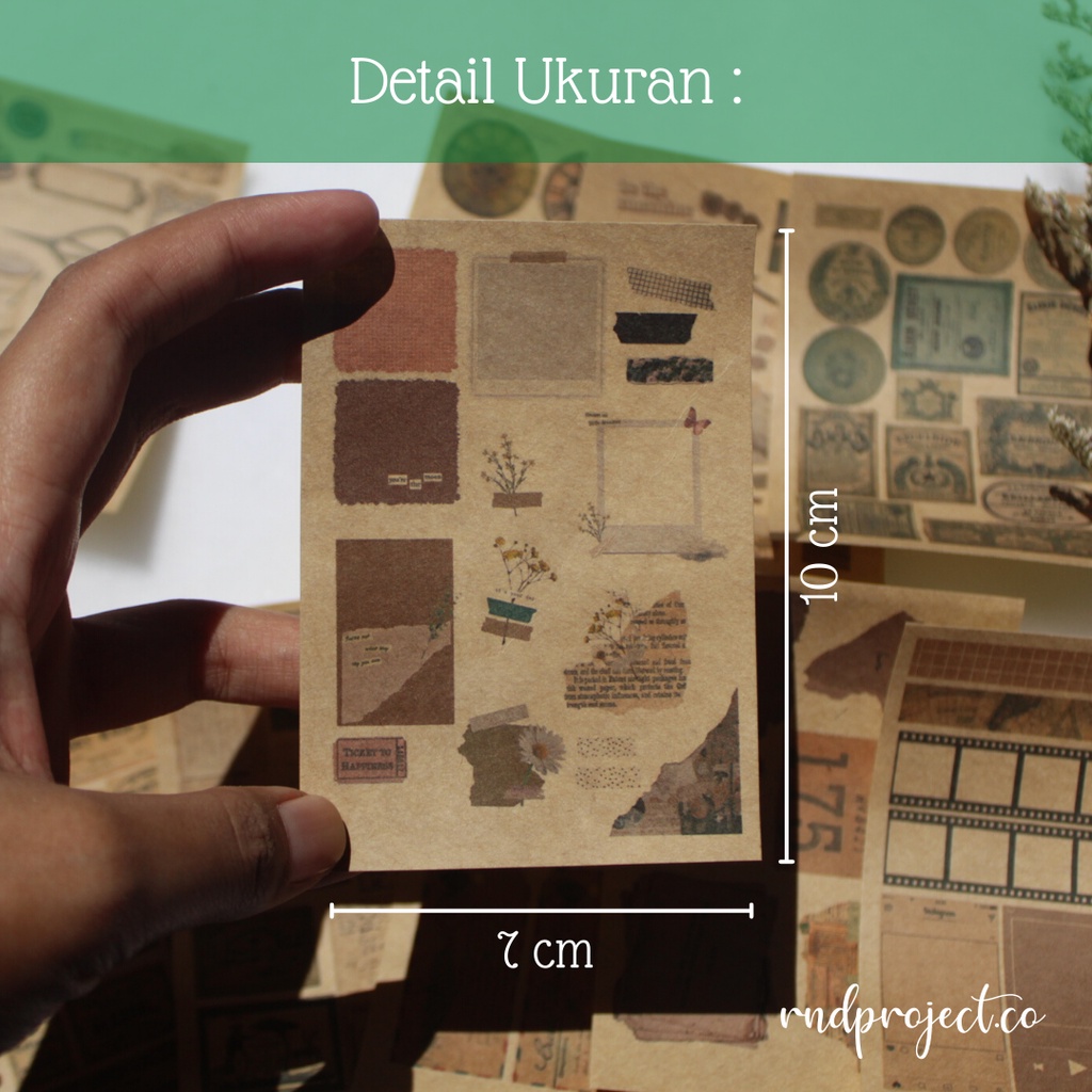 Jual CUSTOM STICKER Aesthetic Vintage Jurnal Scrapbook Notebook Label ...