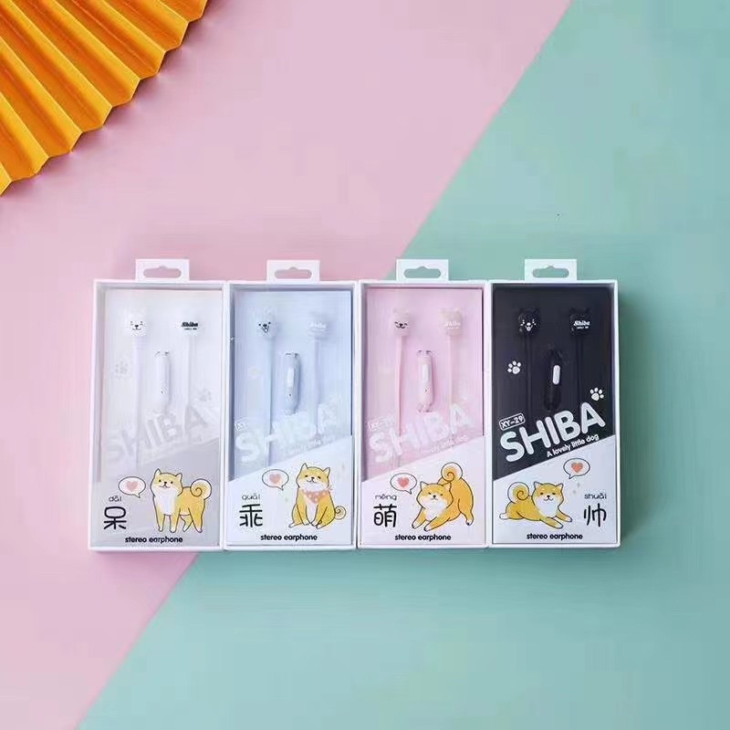 Jual [ XY 29 ] Headset Earphone motif SHIBA animasi little DOG seri XY ...