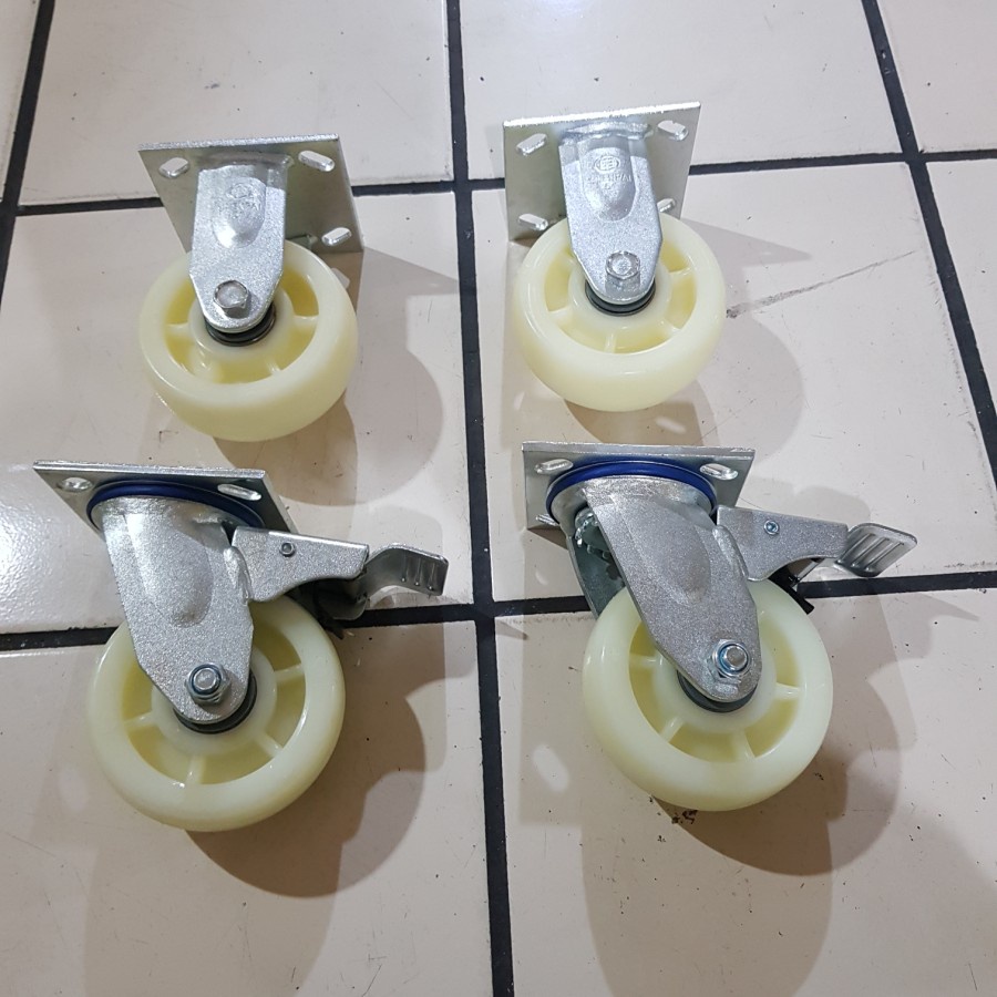Jual Roda Caster Shenpai Nilon Hd 5 inch (2muter+rem 2Mati) | Shopee ...