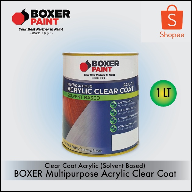 Jual Clear Coat BOXER Multipurpose Acrylic Clear Coat (1 LT) | Shopee ...