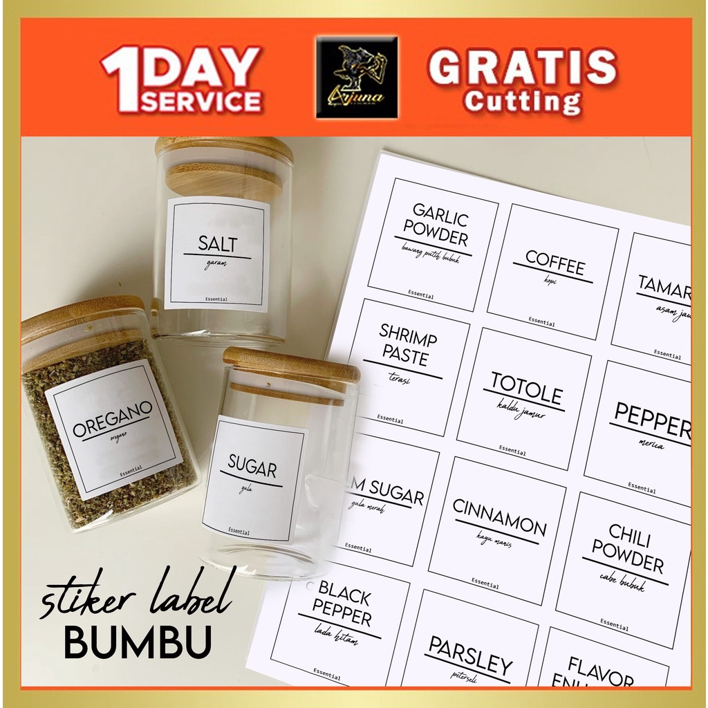 Jual Sticker Label Bumbu Stiker Toples Penyimpanan Penanda Makanan ...