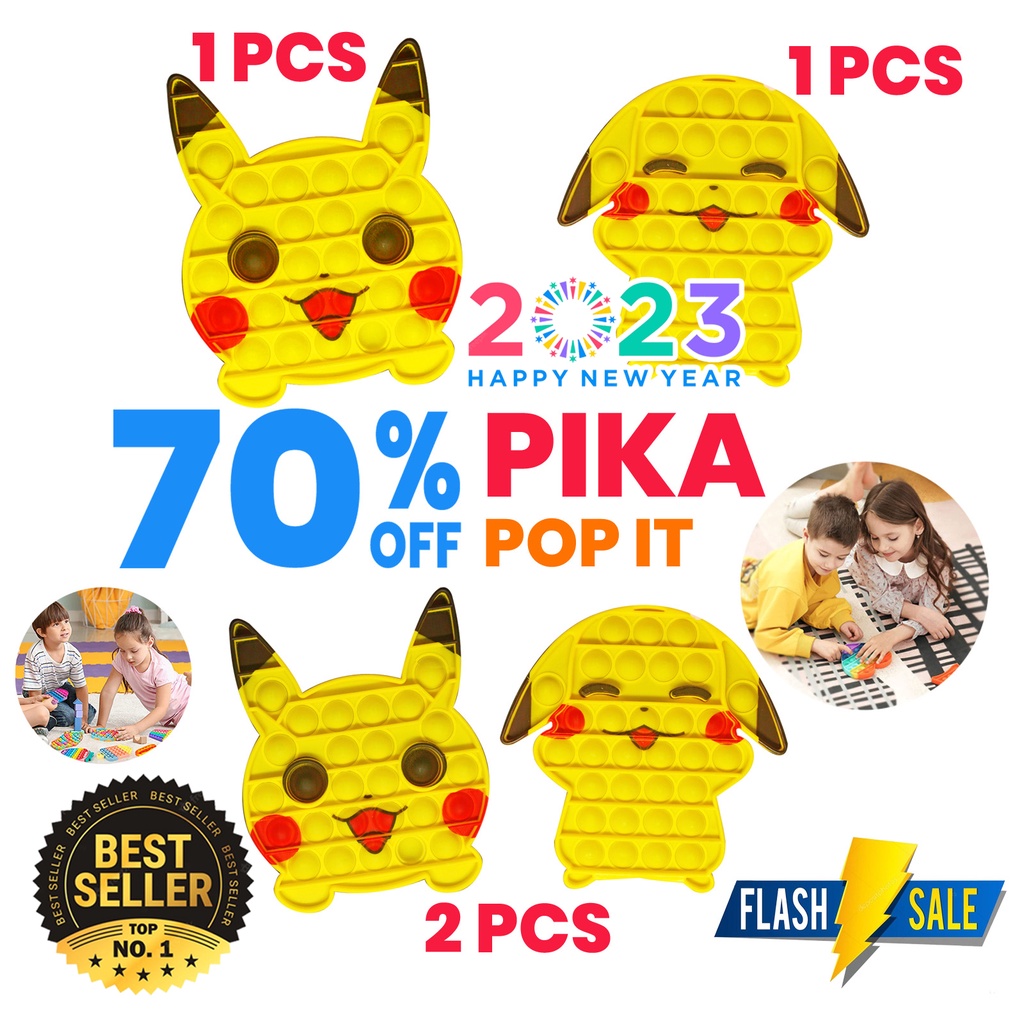 Jual Promo Beli 1 Gratis 1 B1G1 15 cm Pop it Karakter Pika Mainan ...