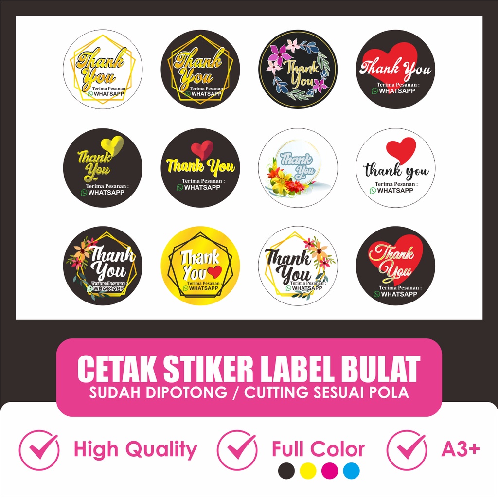 Jual cetak stiker thank you + stiker ucapan + cetak stiker custom bebas ...