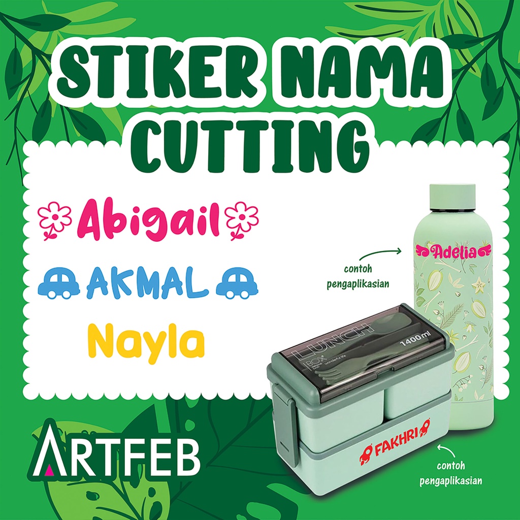 Jual Stiker Cutting Nama Anak | Sticker nama | Satu warna | label nama ...