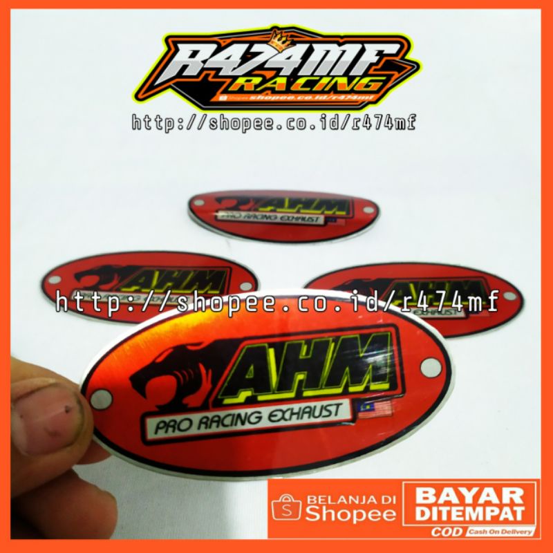 Jual Logo Merk Knalpot AHM Universal / Emblem AHM Universal Exhaust ...