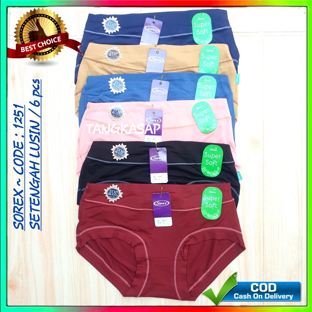 Jual (6pcs) CELANA DALAM WANITA CD SOREX 1251 UKURAN M-XXL.KATUN SUPER SOFT | Shopee Indonesia