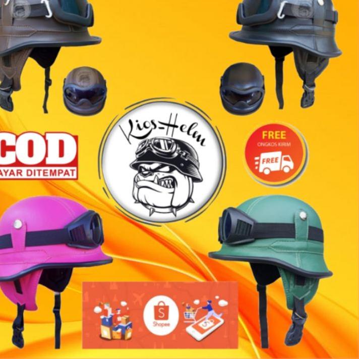Jual ~ HELM RETRO MILENIAL NAZI CRAZY WARNA/HELM NAZI/HELM KULIT/HELM ...