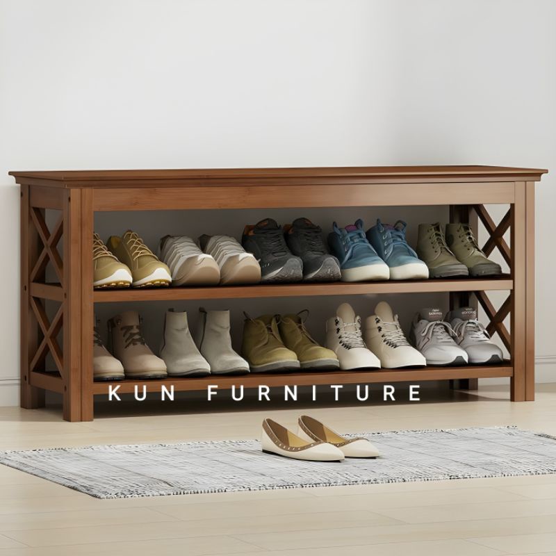 Jual rak sepatu minimalis kayu jati bangku rak sepatu jati terbaru ...