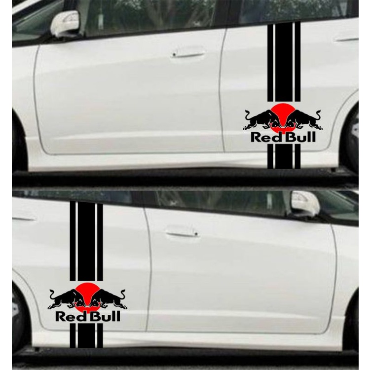 Jual sticker mobil, cutting sticker mobil red bull (satu set kiri dan ...