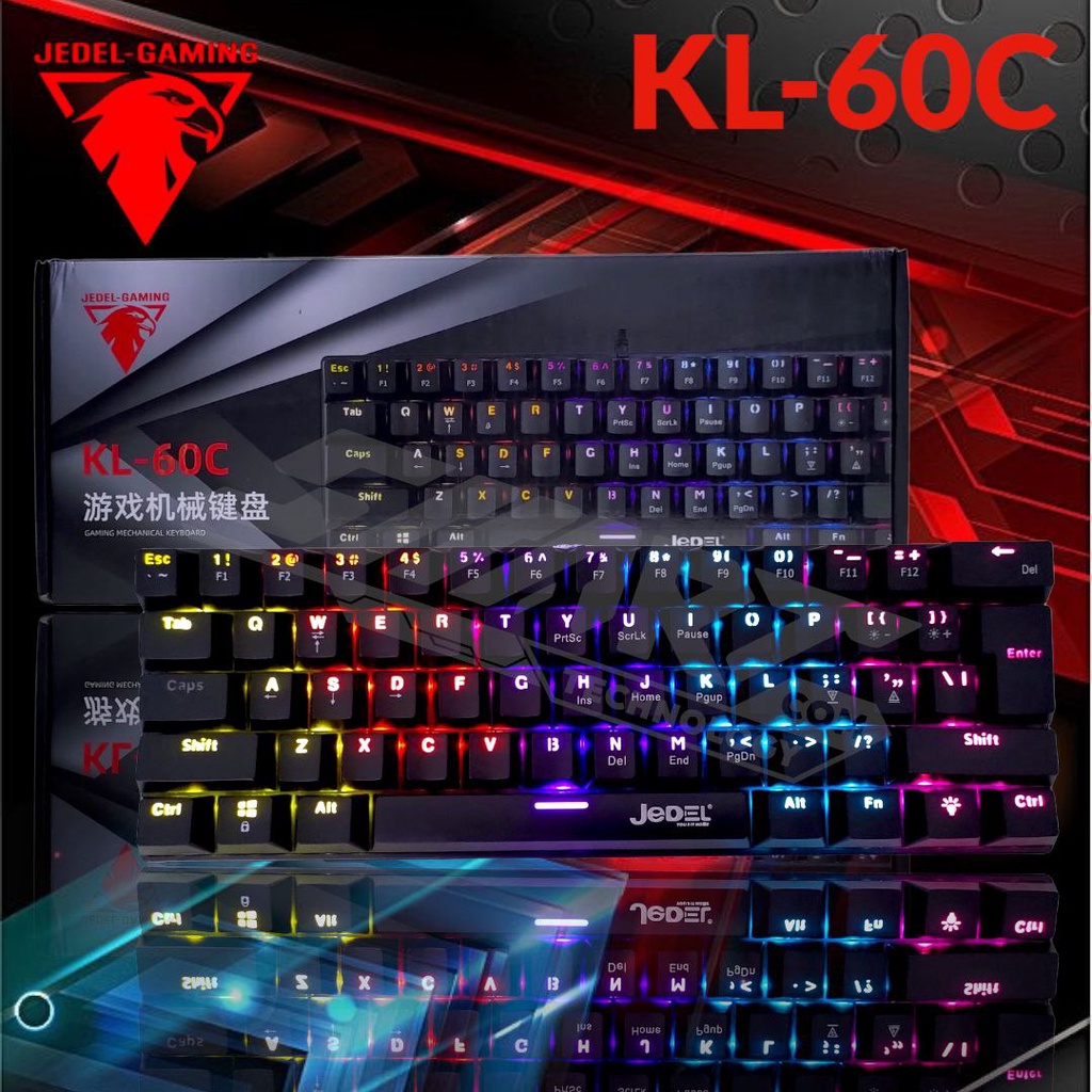 Jual Keyboard Gaming TKL Jedel KL 60C Mechanical RGB 60% KL60C | Shopee Indonesia