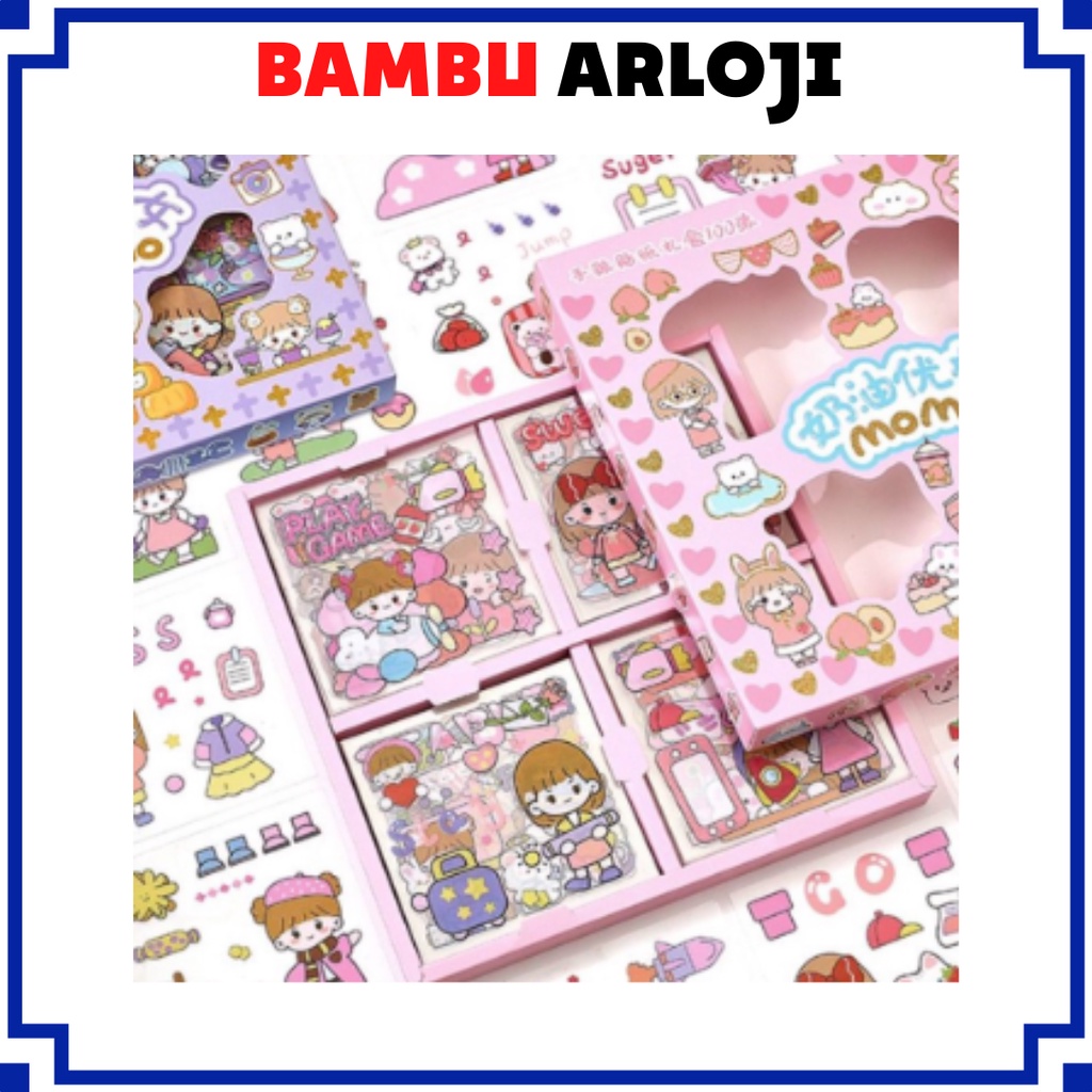 Jual BAJ 100 lembar Stiker Aesthetic Design DIY Sticker Aestethic Motif ...