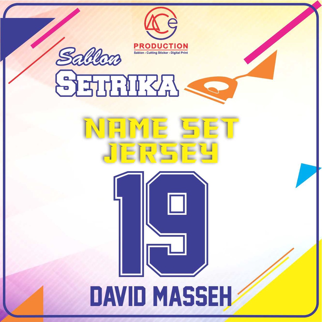 Jual SABLON SETRIKA SABLON NAME SET JERSEY POLYFLEX | Shopee Indonesia
