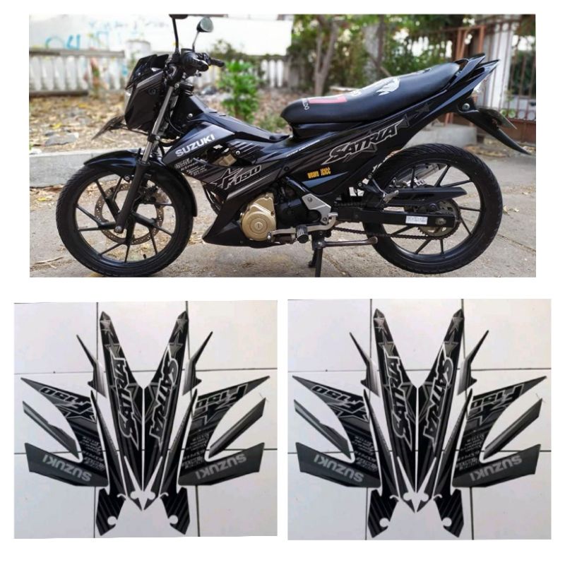 Jual stiker striping suzuki satria fu 2014 Full hitam | Shopee Indonesia