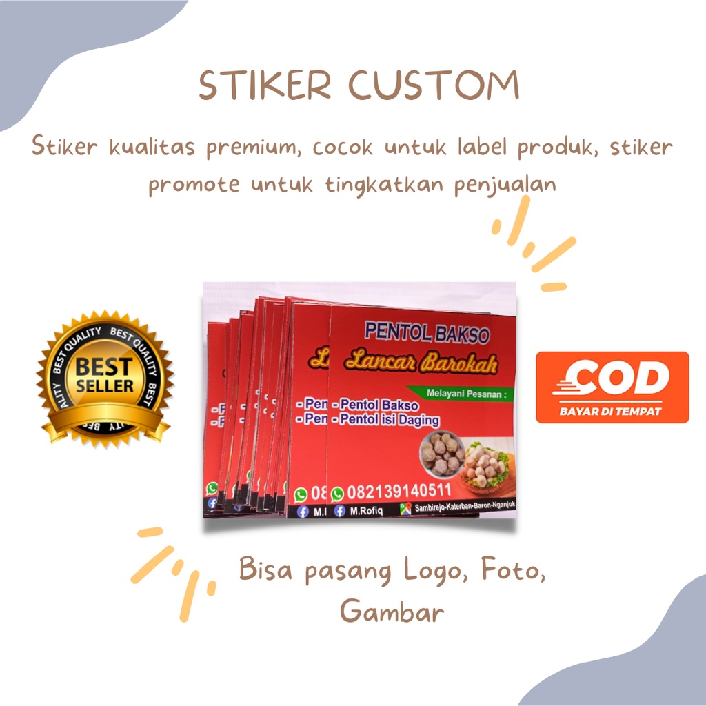 Jual Stiker Custom Nama Logo Usaha Cutting Label | Shopee Indonesia