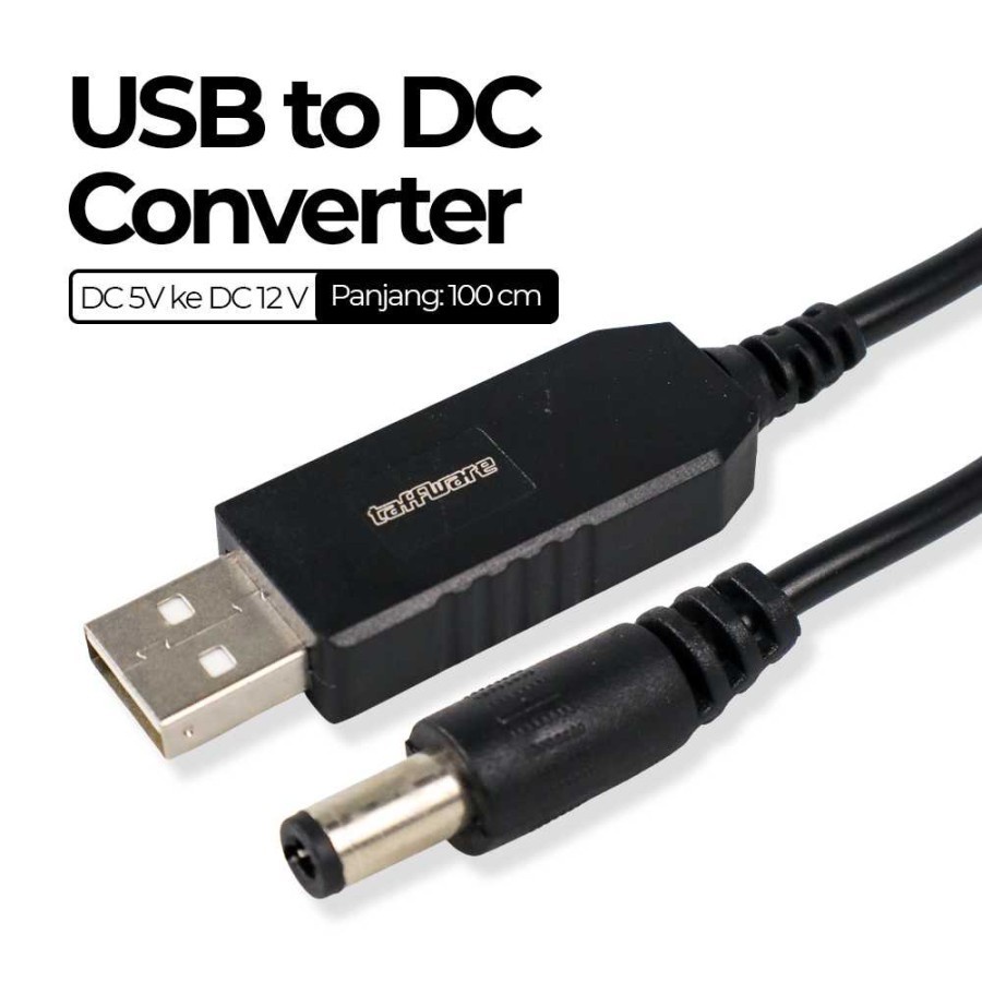 Jual kabel usb to jack 5.5mm 12v usb to 12Volt DC 0.8A step up boost ...