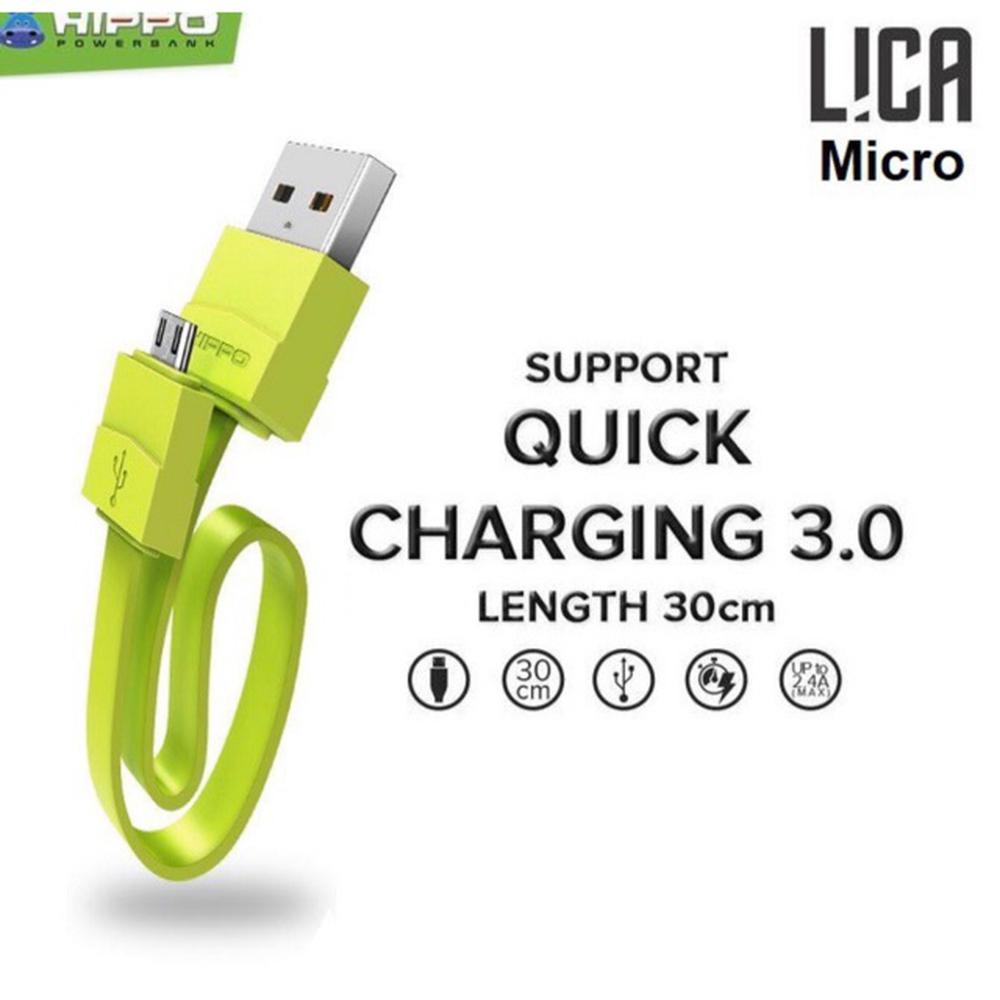 Jual Kabel Powerbank Hippo Lica 30 cm Kabel Pendek Micro USB Cable 30cm ...