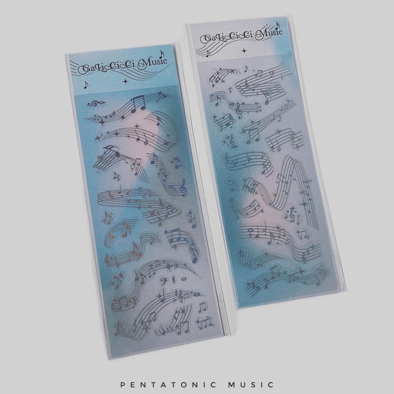 Jual Stiker Musik Silver Music Sticker Aksesoris Pentatonic Music Gift ...