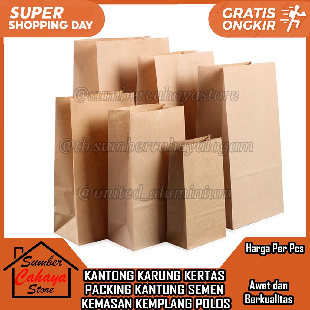 Jual Kantong Karung Kertas Packing Kantung Semen Kemasan Kemplang Polos ...