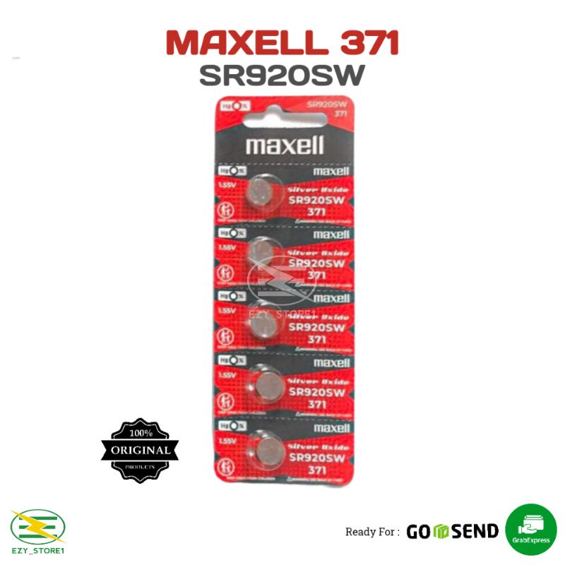 Jual Baterai Maxell 371 SR920SW Original Batrai Jam Tangan SR 920 SW ...
