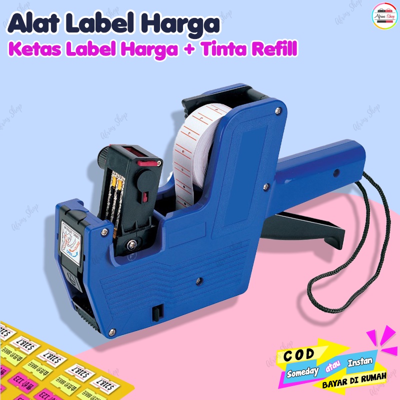 Jual Alat Label Harga 8 Digit Kertas Roll Label dan Tinta Refill 22.5 x ...