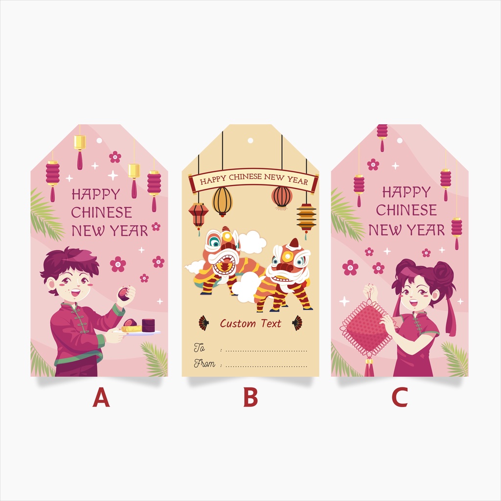 Jual Hang Tag/Kartu Ucapan Imlek Chinese New Year Umum Universal Segi Enam | Shopee Indonesia