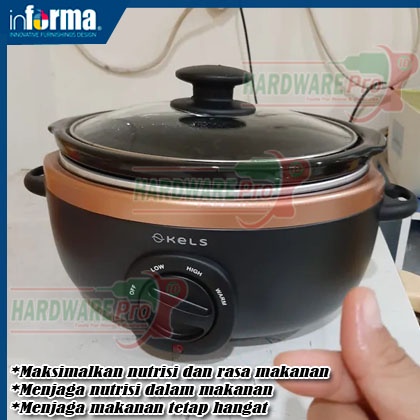 Jual Slow Cooker Black Brown Pemasak Makanan Serbaguna Food Cooker 3.5 ...