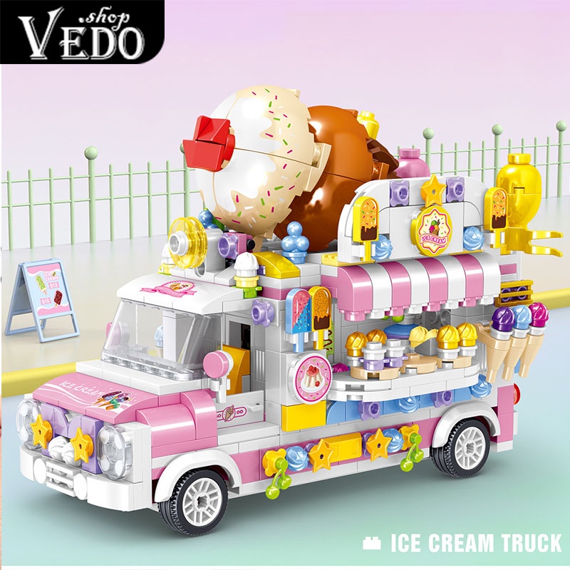 Jual Mainan Mobil Block Hamburg Ice Cream Fruit Truck Koleksi DIY ...