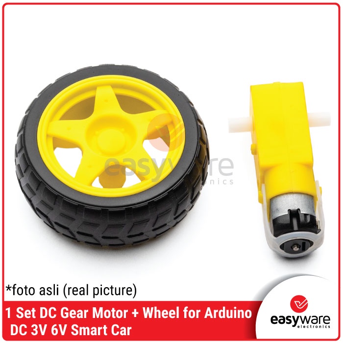 Jual DC MOTOR GEARBOX AND WHEEL DC GEAR MOTOR DAN RODA | Shopee Indonesia
