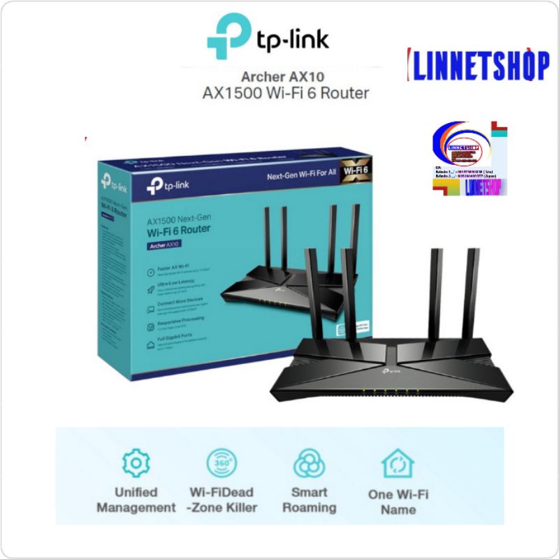 Jual Router Wifi TP-Link Archer AX10 AX1500 Wi-Fi 6 Router | Shopee ...