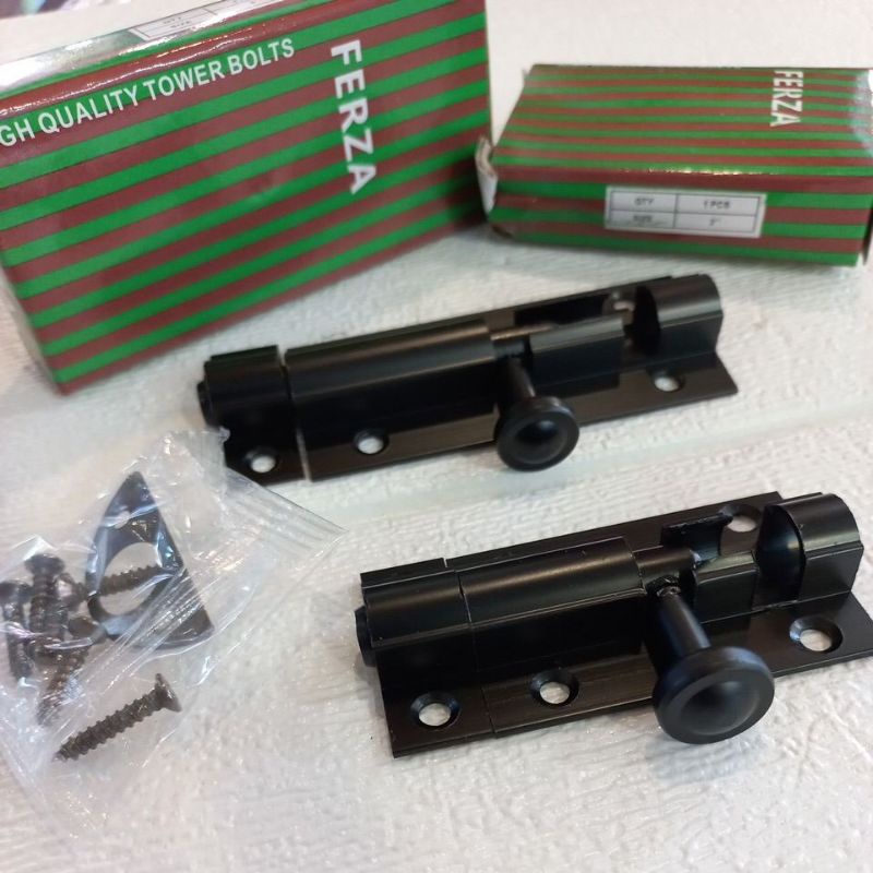 Jual Grendel Slot Pintu Jendela 2" 3" Hitam Black Ferza/Grendel Slot ...