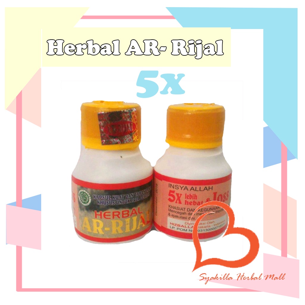 Jual harga 15 rb minor 5 botol Herbal Ar Rijal - Kapsul Tahan Lama ...