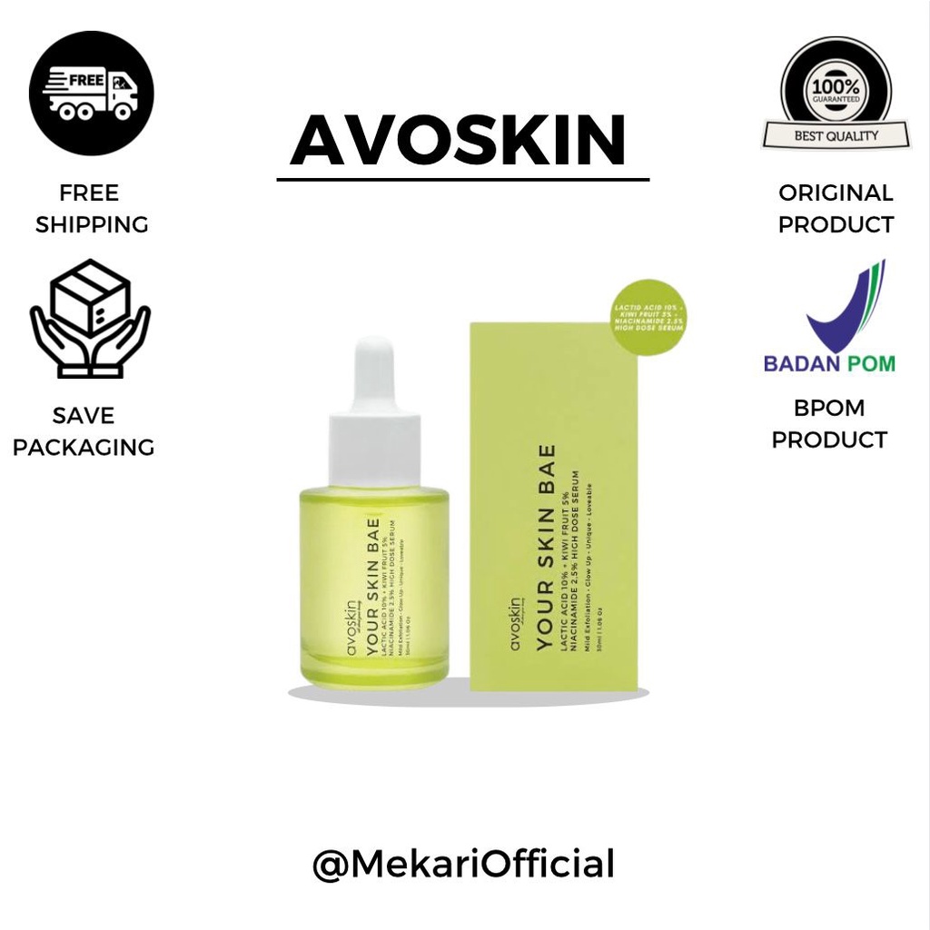 Jual AVOSKIN YOUR SKIN BAE SERIES LACTIC ACID 10% + KIWI EXTRACT 5% ...