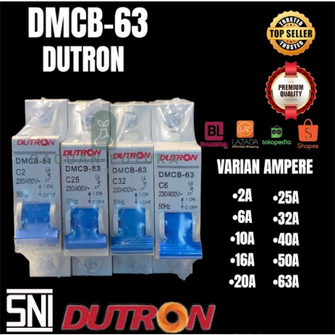 Jual MCB DUTRON 2A 6A 10A 16A 20A 25A 32A 40A 50A 63A SNI 6 10 16 20 2 ...