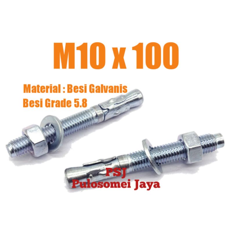 Jual Angkur Trubolt M10 x 100 / Wedge Anchor M10 x 100 Galvanis ...