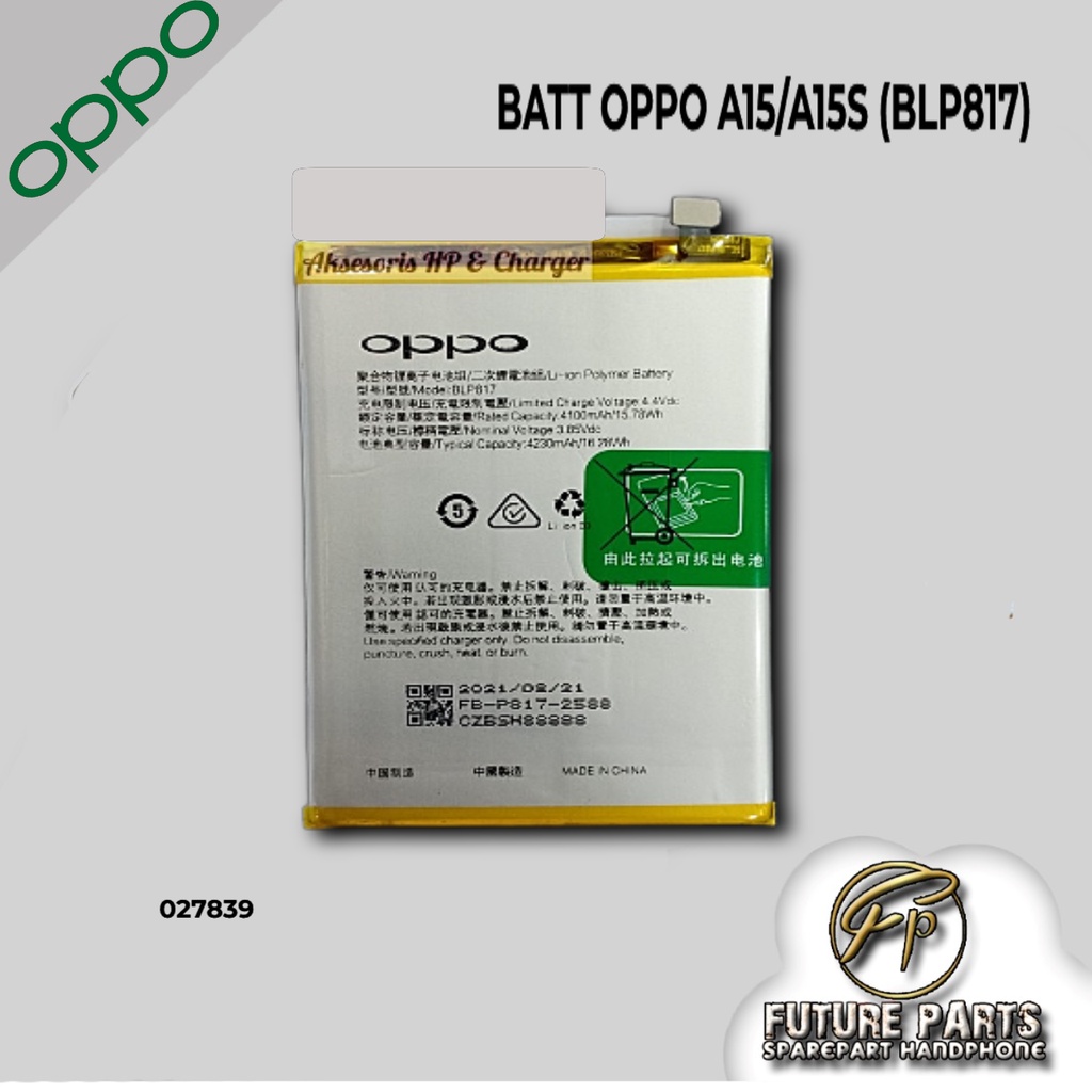 Jual BATERAI OPPO A15/A15S (BLP817) | Shopee Indonesia