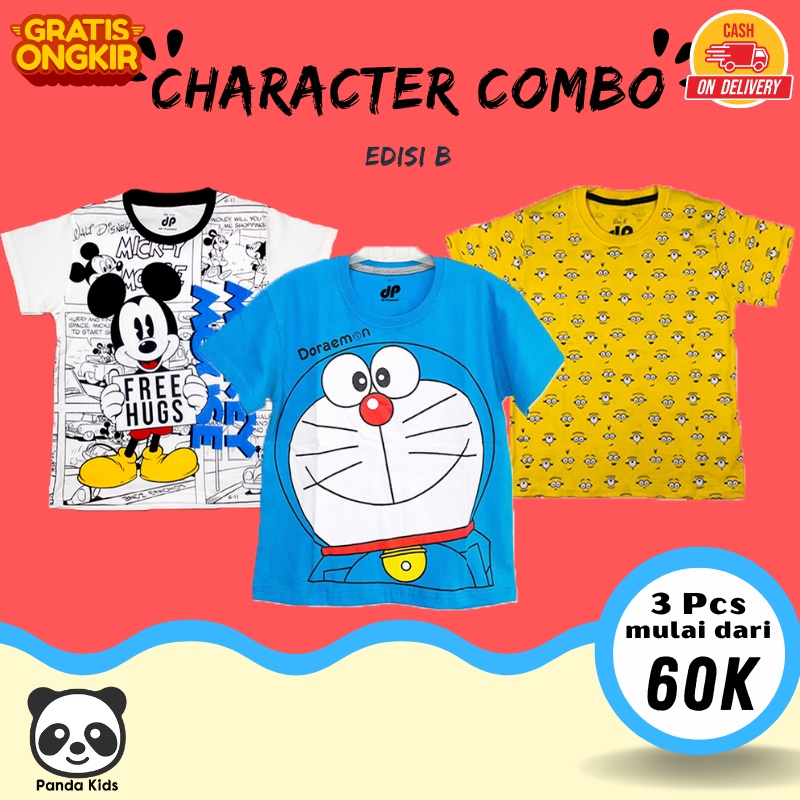 Jual Paket Combo Spesial Kaos Anak Laki-Laki Motif Karakter(B) 1-10 Tahun-Panda Kids | Shopee ...