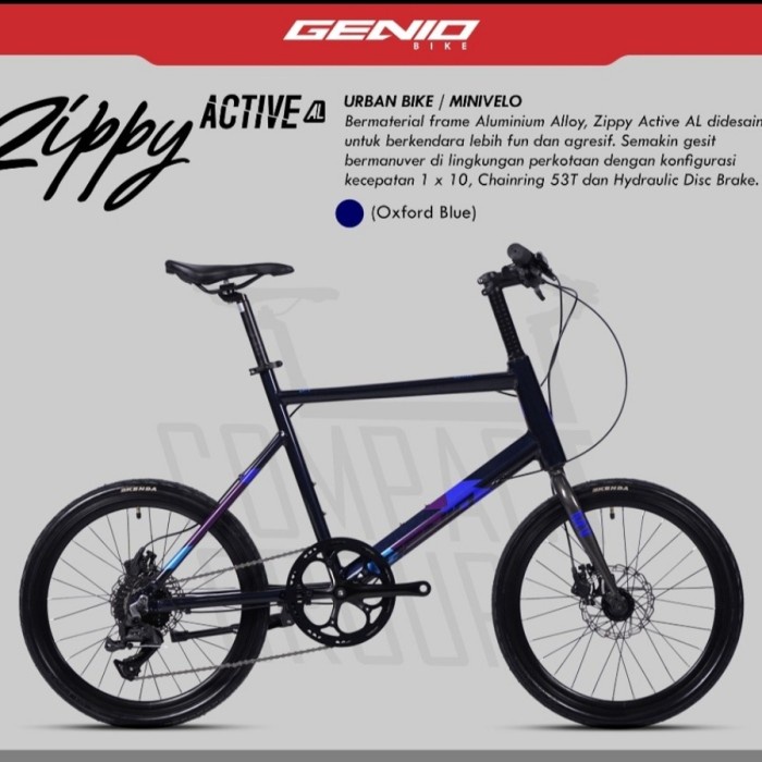 Jual SEPEDA MINIVELO GENIO ZIPPY ACTIVE AL 10 SPEED REM HIDROLIK (20 INCH) | Shopee Indonesia