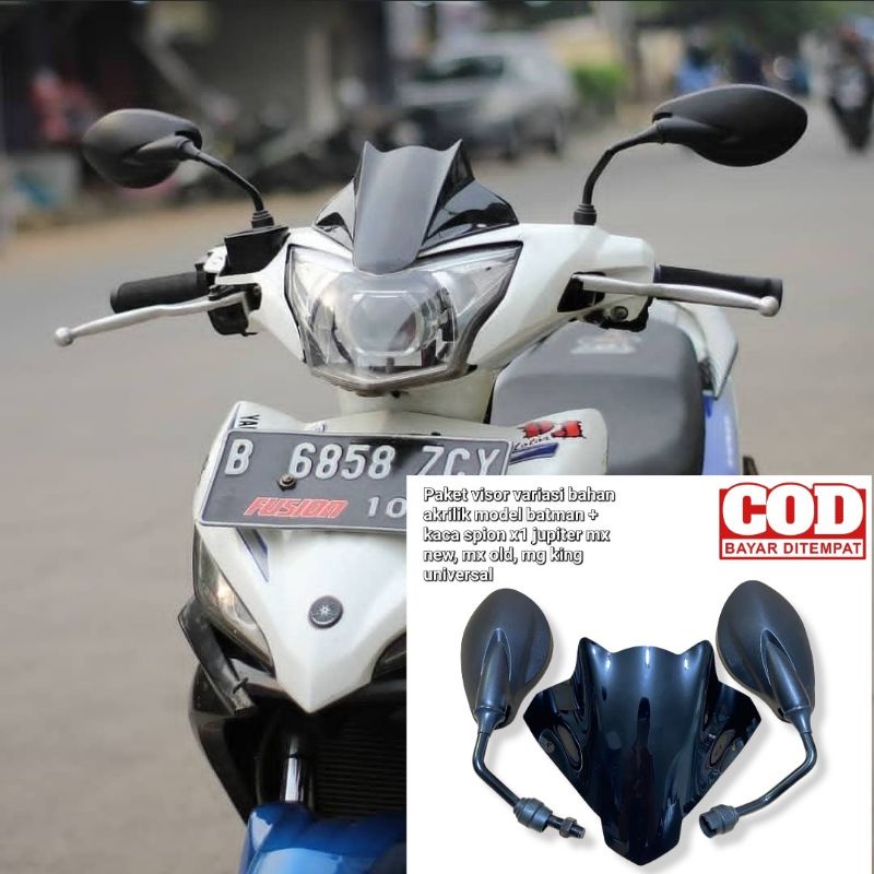 Jual Paket variasi visor batman plus kaca spion x1 pnp yamaha jupiter ...