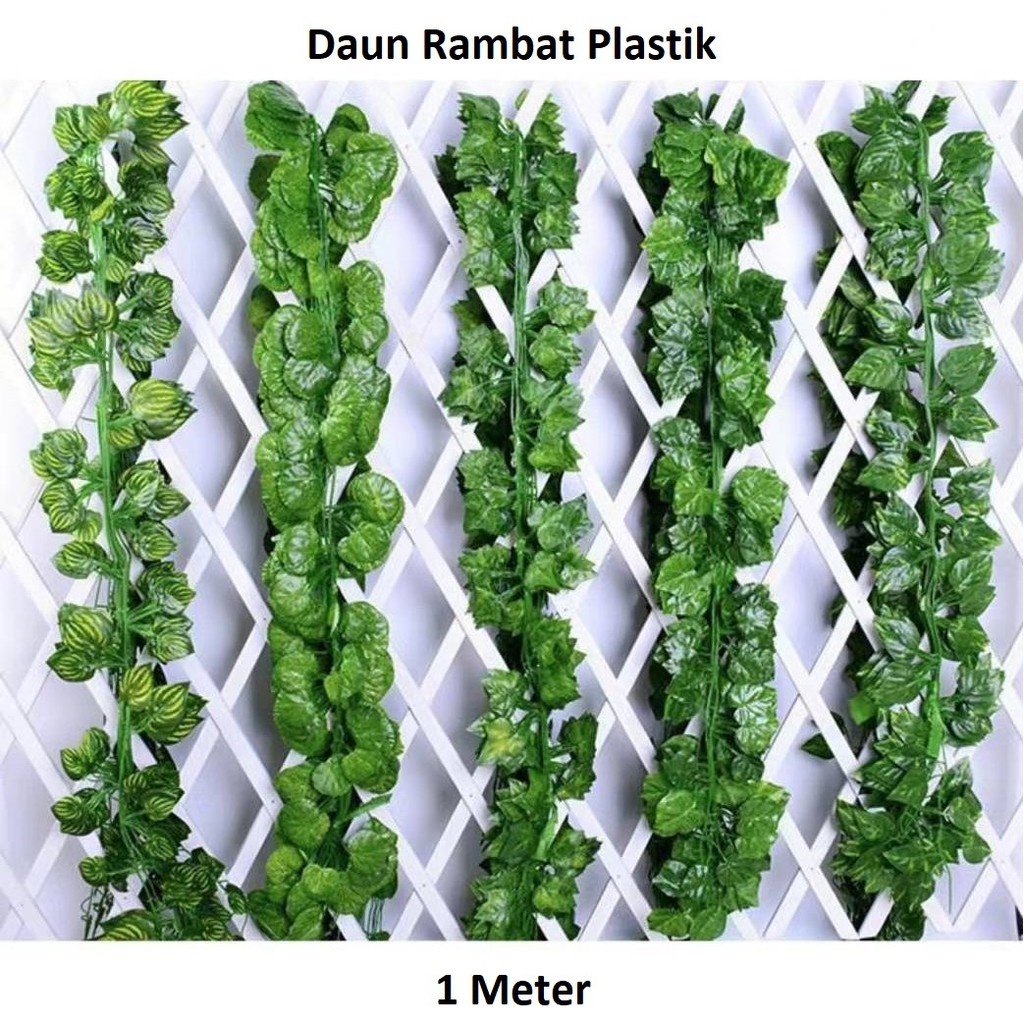 Jual Daun Rambat Plastik Artificial Lebar Tanaman Hias Dekorasi Dinding ...