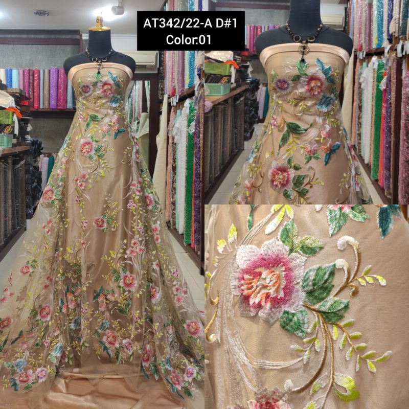 Jual Kain Tile Brokat Valentino Multicolor 3D AT342/22-A no 01 | Shopee ...