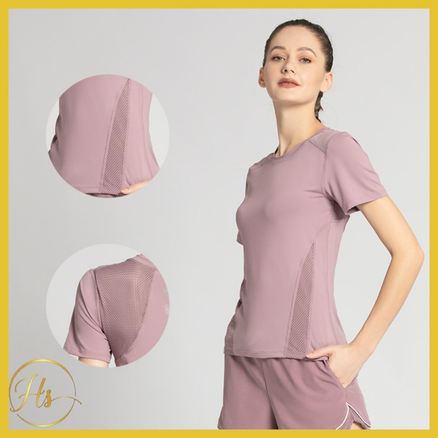 Jual Hens Baju Kaos Olahraga Wanita Lengan Pendek Atasan Olahraga (LJ) | Shopee Indonesia