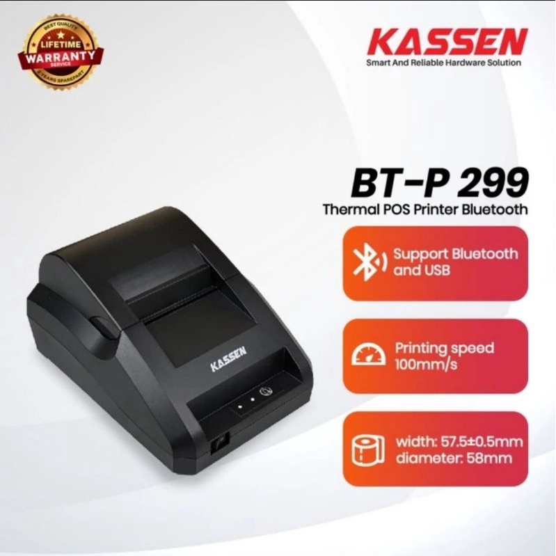 Jual Printer Bluetooth KASSEN BT-P299 Printer Kasir Mini Paling murah ...