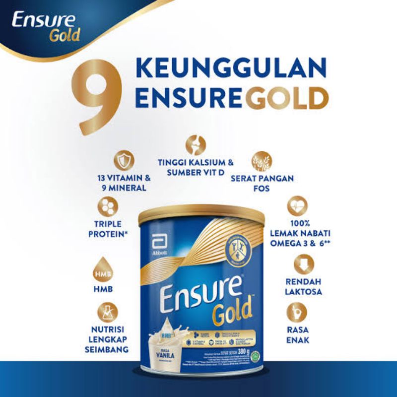 Jual Susu Ensure Gold Vanilla 380 gr | Shopee Indonesia