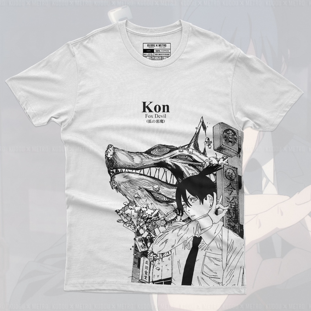 Jual Tshirt Kon the Fox Evil of Aki White Anime Manga Chainsaw Man Aki ...