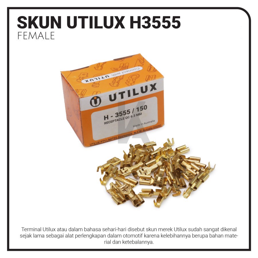 Jual Terminal Skun Female / Skun Cewe Utilux Utilux H3555 Original Harga Satuan | Shopee Indonesia