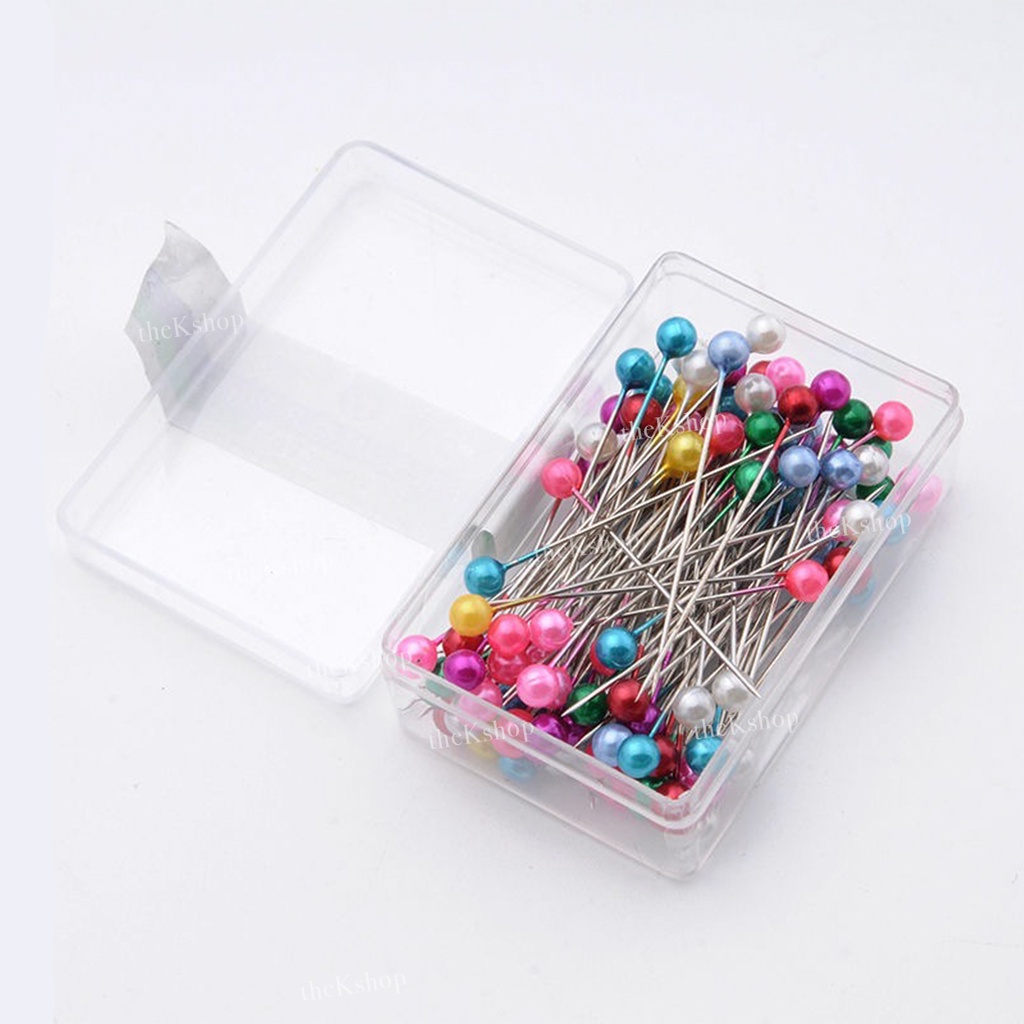 Jual Jarum Pentul 100pcs Kotak Warna Warni Anti karat / Jarum Pentul ...
