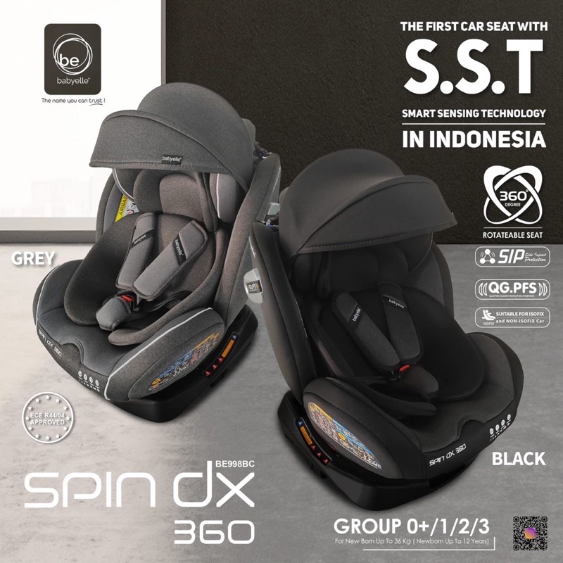 Jual CARSEAT CAR SEAT KURSI MOBIL ANAK BABYELLE SPIN DX 360 BE998BC | Shopee Indonesia
