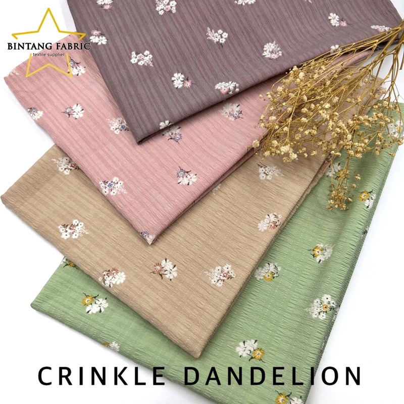 Jual Bahan Kain Crinkle Cringkle Dandelion 0,5 meter | Shopee Indonesia